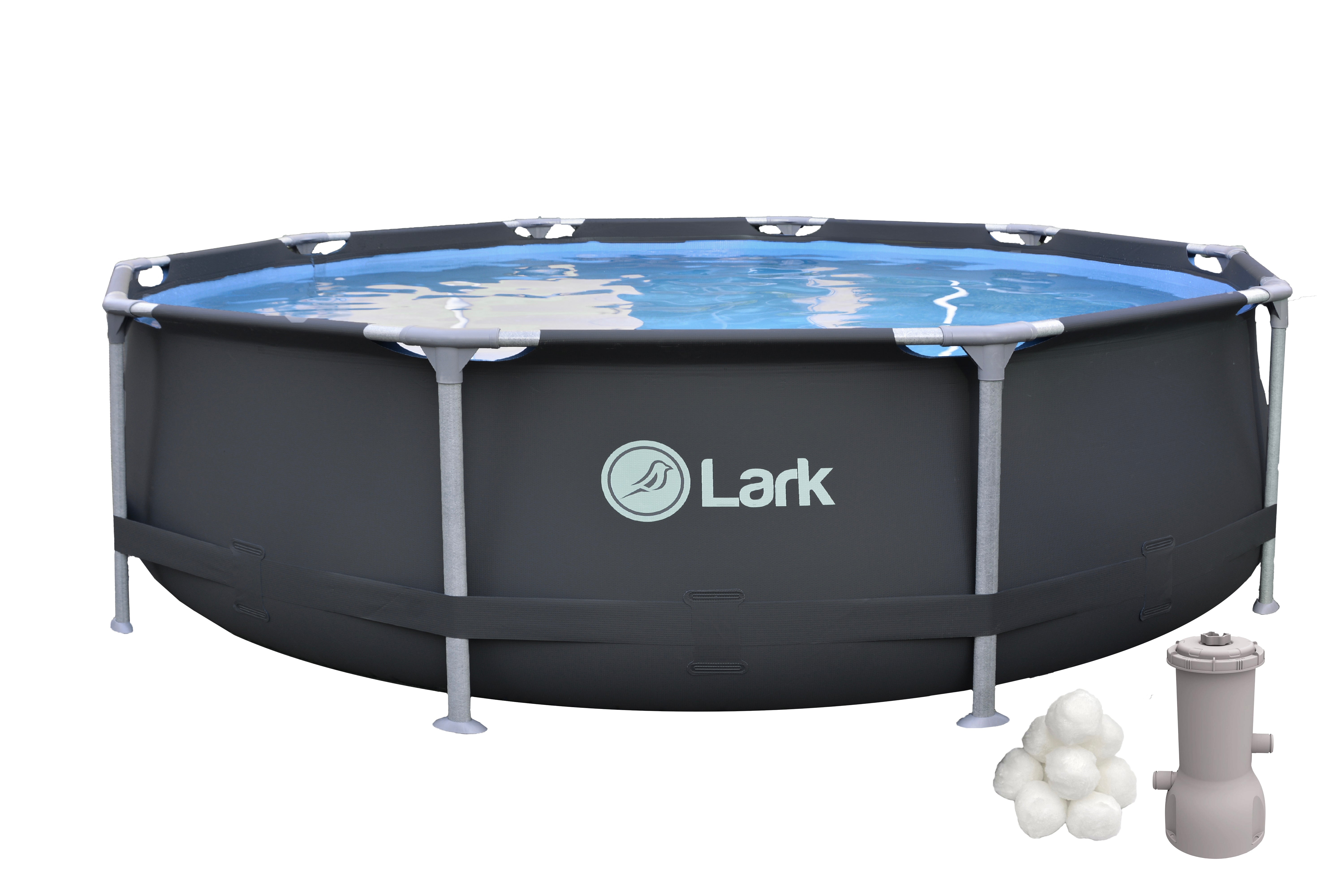 Lark 10' x 30" Fiber Fit Frame Pool with 530-Gallon Filter Pump – Lark ...